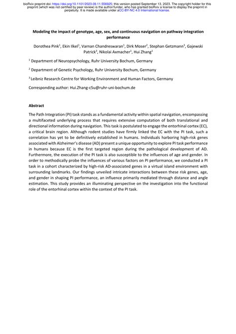 pdf modeling the impact of genotype age sex and continuous navigation on pathway