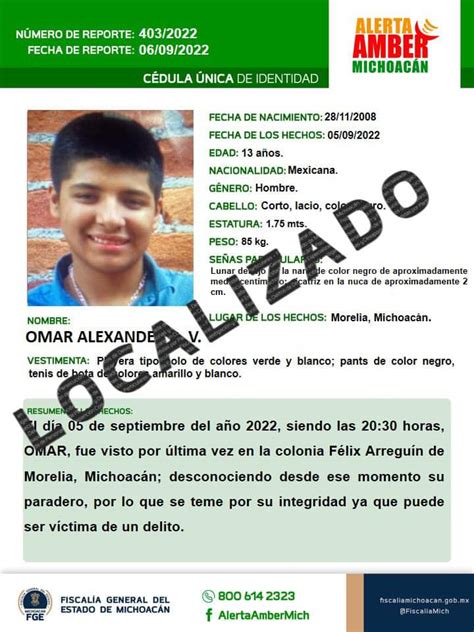 Localiza FGE a adolescente de 13 años reportado como desaparecido en