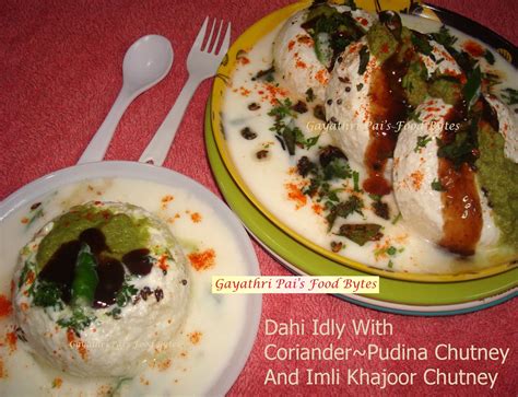 Gayathri Pai S Food Bytes Dahi Idly With Green Coriander Pudina