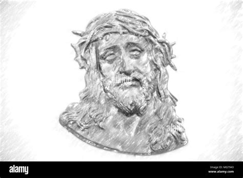 Ilustración de Jesucristo con la corona de espinas Fotografía de stock