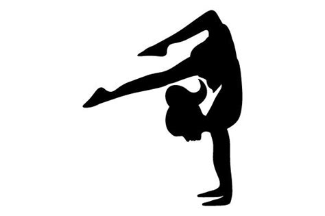 Girl Gymnast Yoga Pose Sports Silhouette SVG Cut File By Creative
