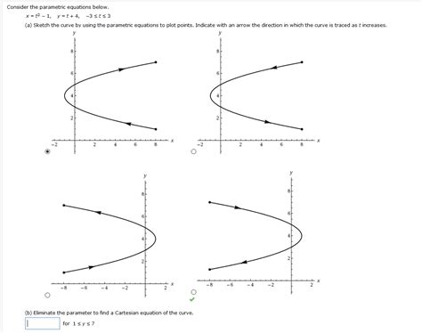solved consider the parametric equations below x t2 1