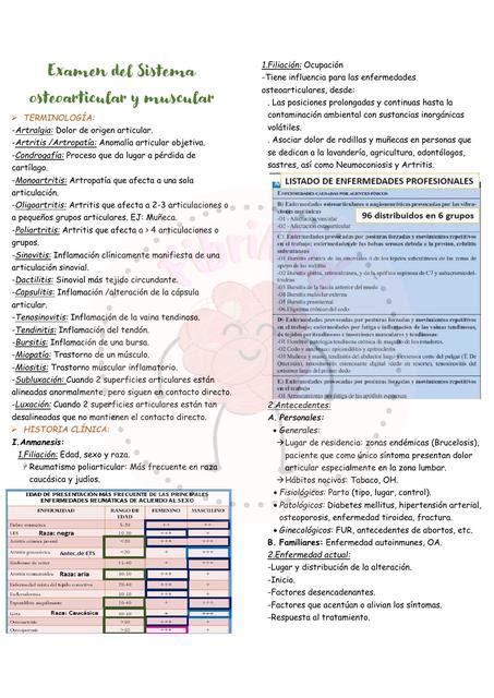 Examen Del Sistema Osteoarticular Y Muscular FibriMed UDocz