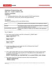 Dp Practice Docx Oracle Academy Database Programming With