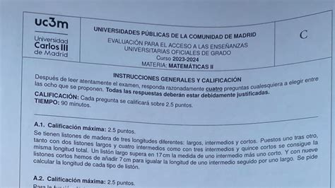 Estallan contra el polémico examen de Matemáticas II de la EvAU de