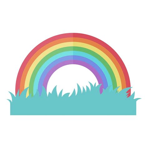 Icône Arc en ciel Dans Un Style De Couleur Plate Vecteur Premium