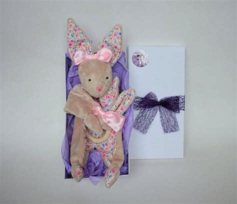Bunny Comforter And Teething Ring Baby Shower Gift Box Baby Etsy UK