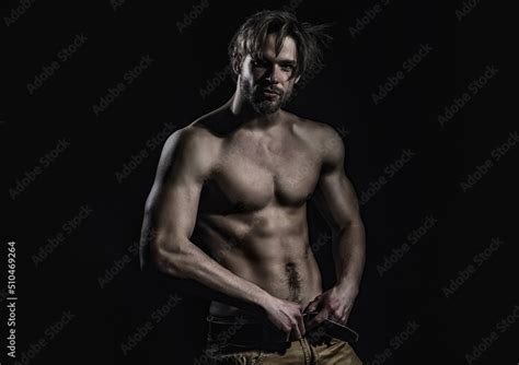 Sexy Sport Muscle Fit Guy Stripped Bare Torso Man Male Abs And Body