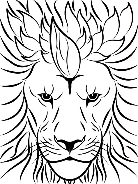 Lion Black And White Silhouette Portrait Of A Lion Sketch Linear