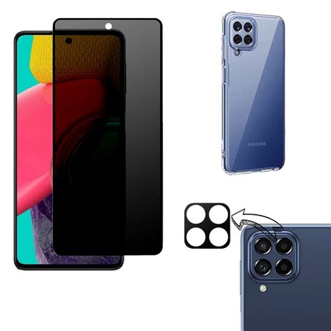 KIT Samsung Galaxy M53 5g Película de Privacidade 3D Capa Capinha