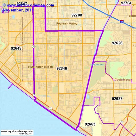 Huntington Beach Zip Code Map Map