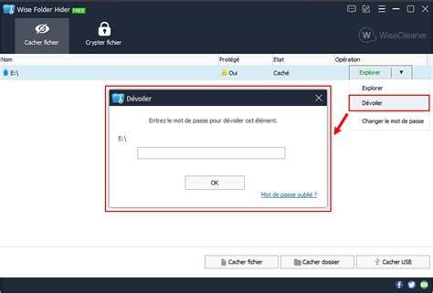 Comment crypter une clé USB avec Wise Folder Hider
