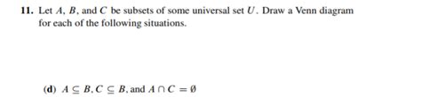 solved 11 let a b and c be subsets of some universal set