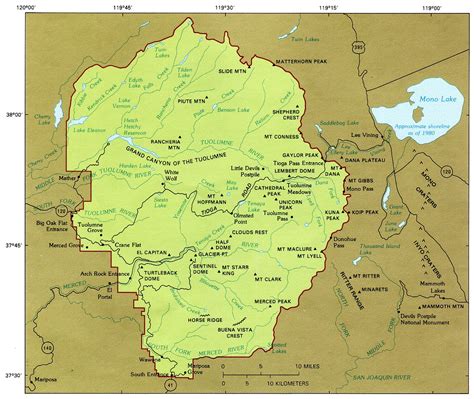 Map Of California And Yosemite National Park London Top Attractions Map
