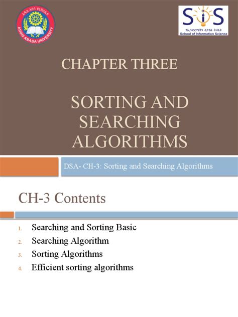 dsa chapter 3 sorting and searching algorithms pdf mathematics arithmetic