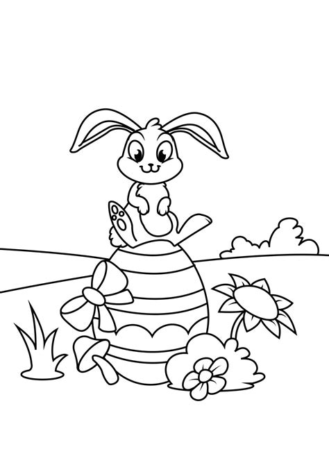 Malvorlage Osterhase Auf Osterei Kostenlose Ausmalbilder Zum