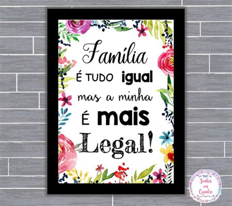 QUADRO DECORATIVO FAMÍLIA É TUDO IGUAL Elo7