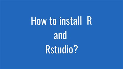 How To Install R And Rstudio Youtube