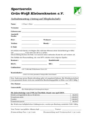 Ausf Llbar Online Aufnahmeantrag Antrag Auf Mitgliedschaft Fax Email