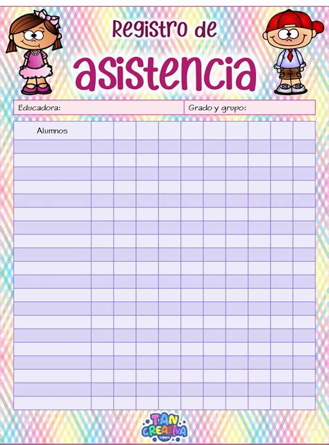 Registro De Asistencia Lista De Alumnos Lecciones De La Escuela