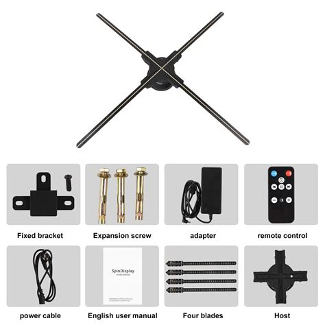 64 100cm Wifi LED Holographische Projektor Display Fan Hologramm Player