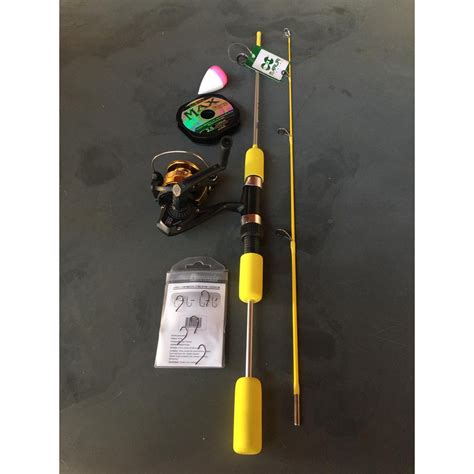 Kit Pescaria molinete vara boia linha e anzóis Shopee Brasil