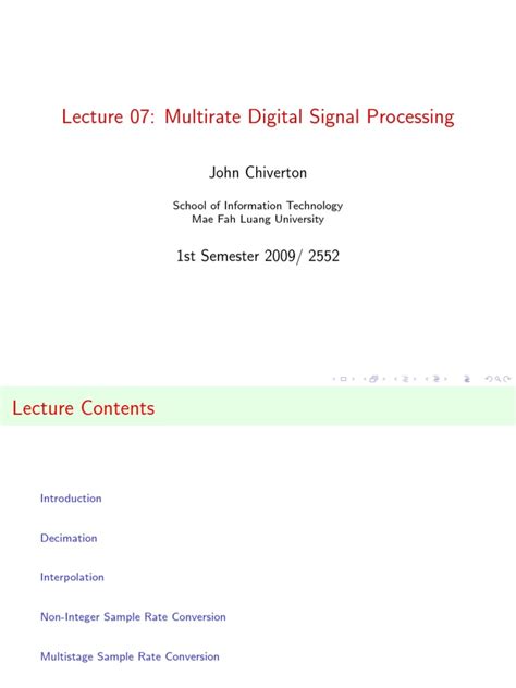 multirate dsp lecture decimation interpolation and sample rate conversion pdf sampling