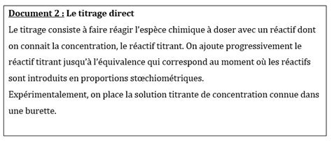 Dosages acido basique et d oxydoréduction Activité n3 Titrage ou