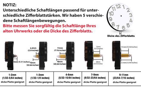 WinTaim Quarz Uhrwerk Super Lautlos Uhrwerk für Wanduhr Langschaft und