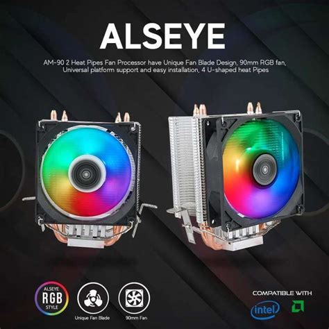 Promo Alseye Am Fan Processor Cpu Cooler Gaming Heatsink Pipe Rgb