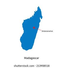 Detailed Vector Map Madagascar Capital City Stock Vector Royalty Free