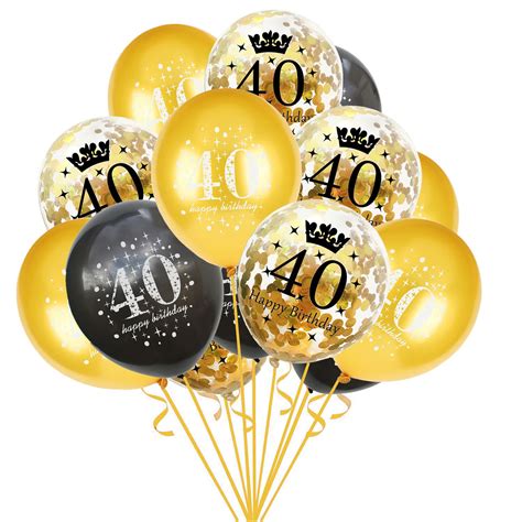 Buy 40th Birthday Balloons Black And Gold Birthday Decorations Latex