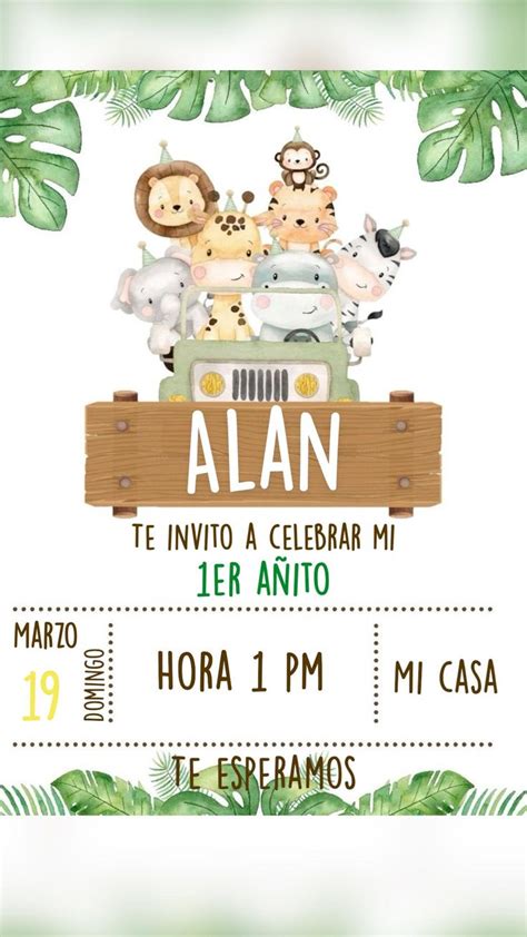 Te invito a celebrar mi Tarjetas de cumpleaños divertidas Safari