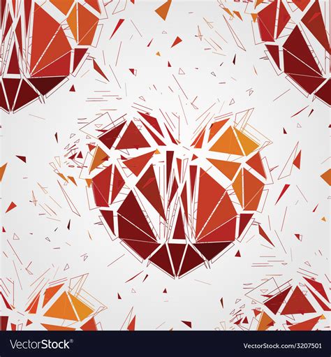 Geometric 3d Broken Heart Royalty Free Vector Image