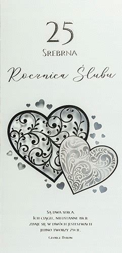 Kartka Na Rocznic Lubu Srebrne Gody Prezent Na Jubileusz