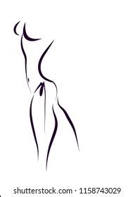 Continuous Line Drawing Woman Naked Body Stock Vector Royalty Free