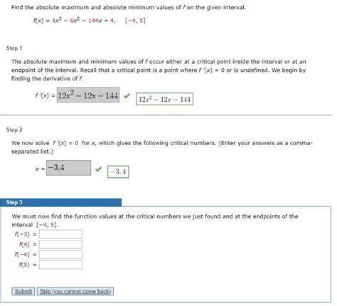 solved find the absolute maximum and absolute minimum values