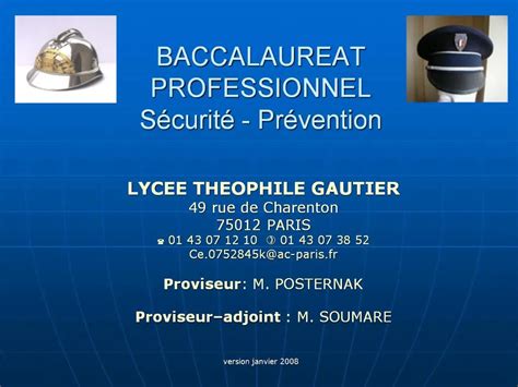 Ppt Baccalaureat Professionnel S Curit Pr Vention Powerpoint