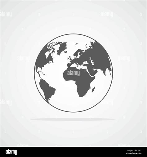 Mapa del mundo icono gris de estilo plano Ilustración vectorial Icono