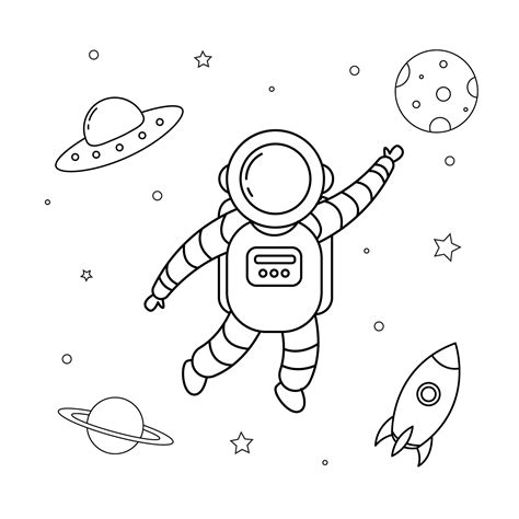 pequeño astronauta y esquema del espacio exterior para niños libro para