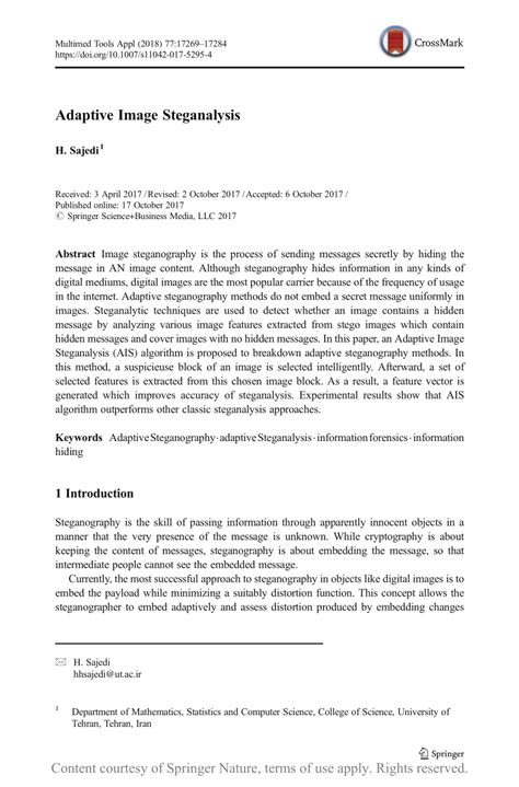 adaptive image steganalysis request pdf