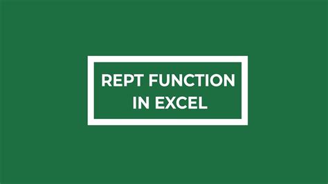 REPT Function In Excel YouTube