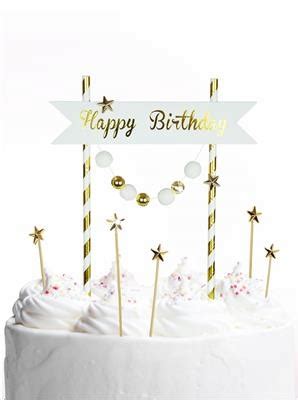 TOPPER NA TORT HAPPY BIRTHDAY Z POMPONAMI ZŁOTY 13887547980 Allegro pl