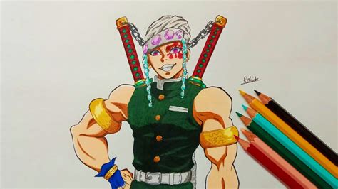 How To Draw Tengen Uzui Step By Step Demon Slayer YouTube