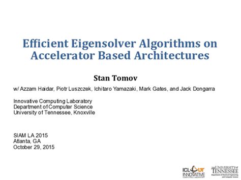 pdf efficient eigensolver algorithms on accelerator based architectures stanimire tomov
