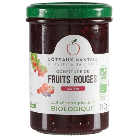 Confiture de fruits rouges extra Bio 260 g Côteaux Nantais