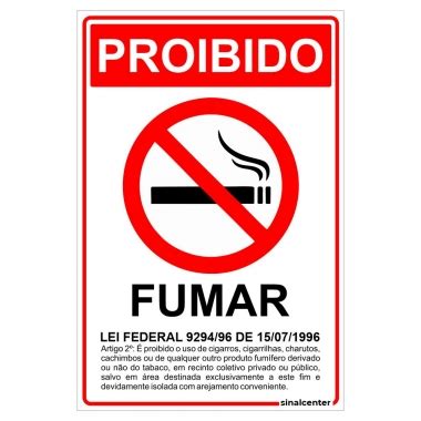 Placa De Proibido Fumar