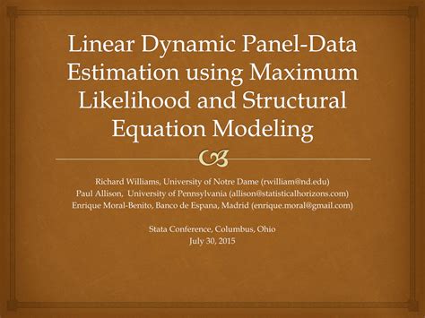linear dynamic panel data estimation using maximum likelihood