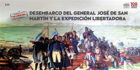 El 8 de setiembre de 1820 desembarcó en la bahía de Paracas don José