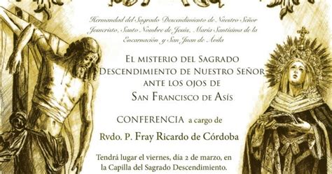 PASIÓN POR MVNDA Fray Ricardo de Córdoba pronunciará esta noche una